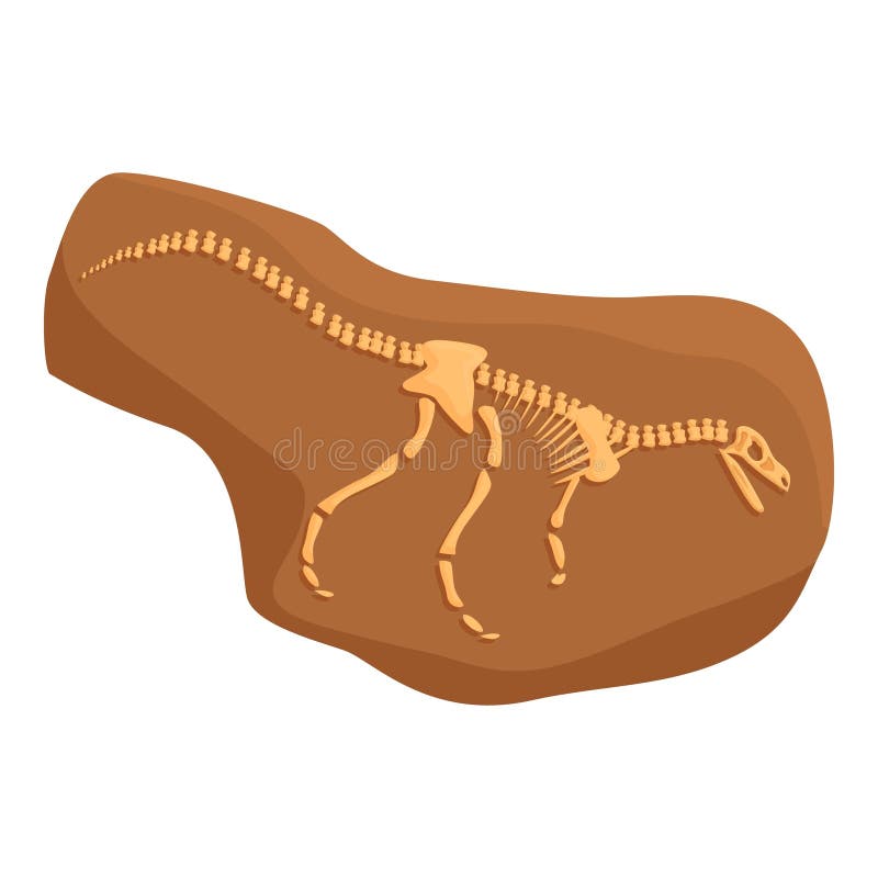 Big Dinosaur Fossil Icon Cartoon Vector. Layer Mud Stock Vector ...