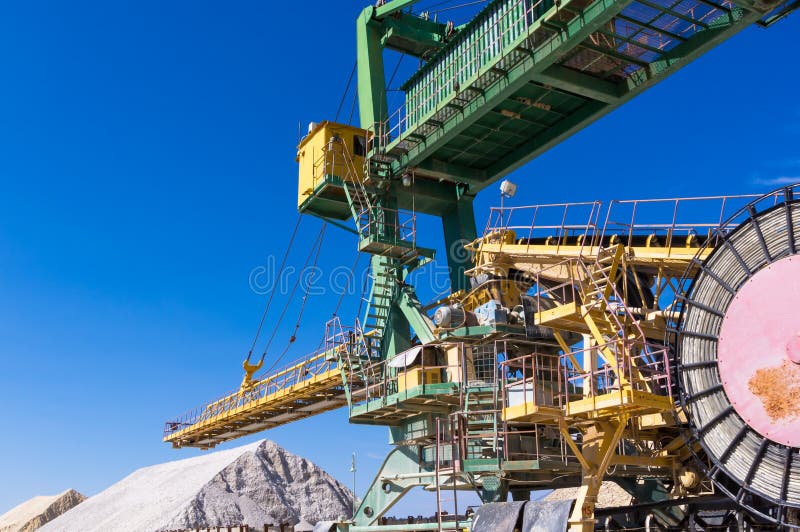 Warehouse Production in Quarry Blue Clay Stock Photo - Image of loading ...