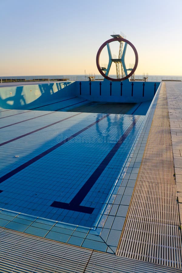 Big Diving Board Structure and Pool in Winter Stock Photo - Image of ...