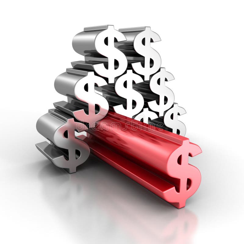 Big Dollar Currency Symbols with Red Forward Leader Stock Illustration ...