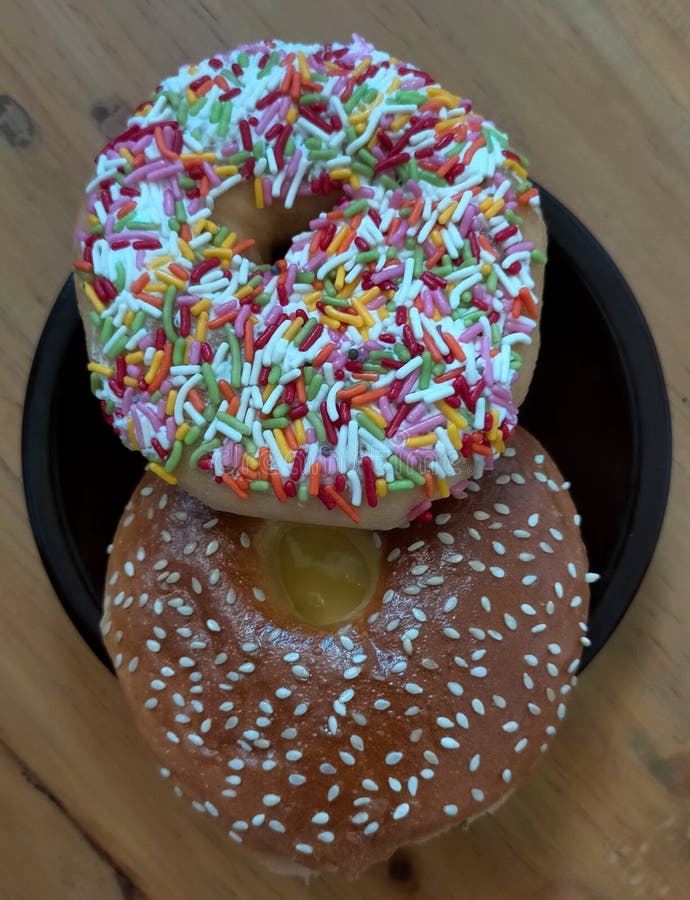 Big Donuts Take from Top View Stock Image - Image of produce, breakfast ...