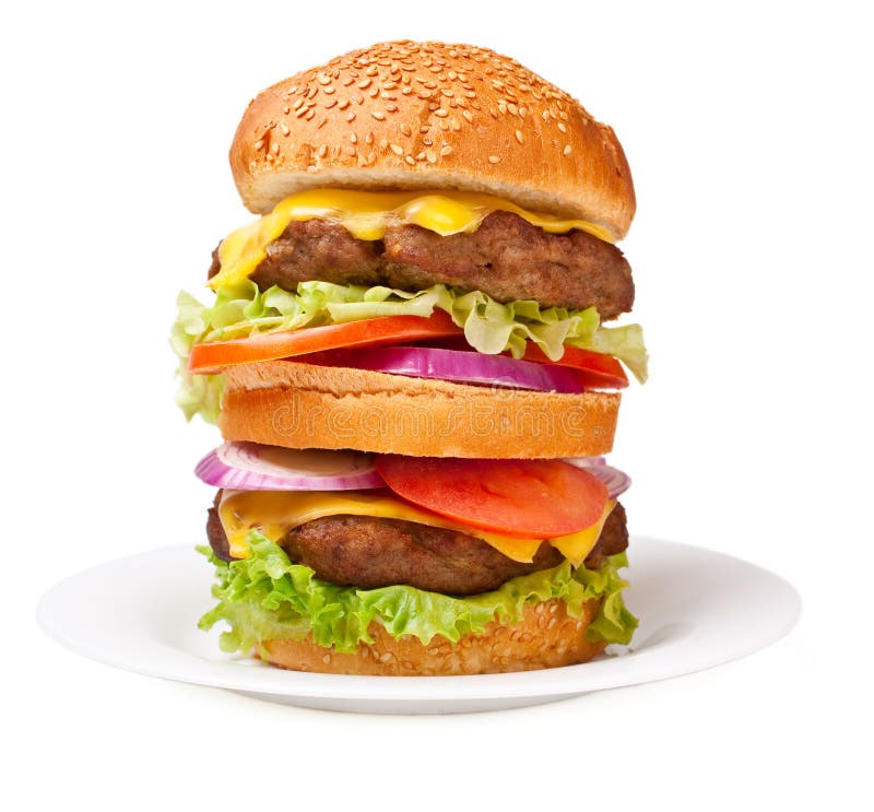 Big double cheeseburger stock photo. Image of cuisine - 8174934