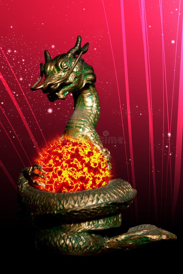 Big dragon rolled the sun stock illustration. Illustration of abstract ...