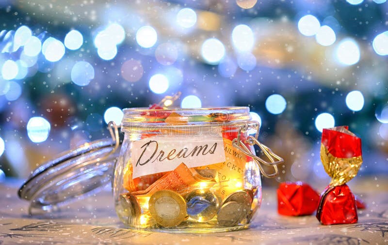 Big Dreams Saving Money Jars Stock Photo - Image of dreamlike, glass ...
