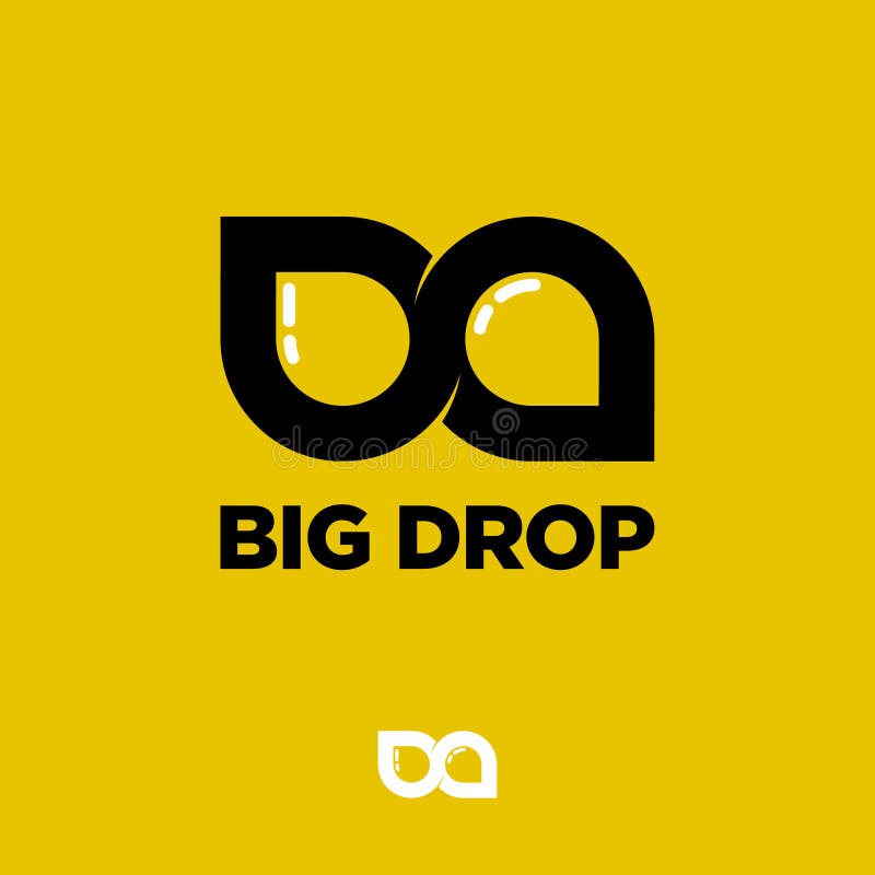 Drop Logo. D Monogram Like Drop Consists of Some Geometry Elements ...