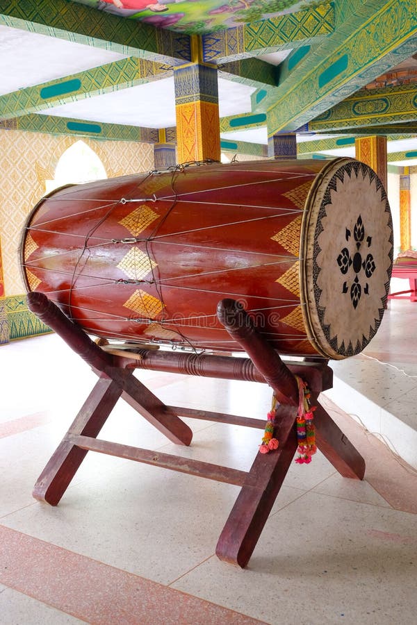 Big Drum in a Buddhist Temple Used for Telling Midday Meal Stock Photo ...