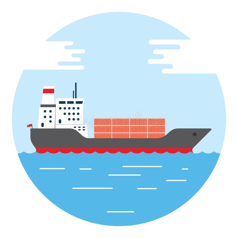Big Dry Cargo Ship, Vector Image Stock Vector - Illustration of ship ...