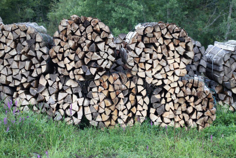 Big Dry Outdoor Stack of Firewood Stock Image - Image of fire, heap ...
