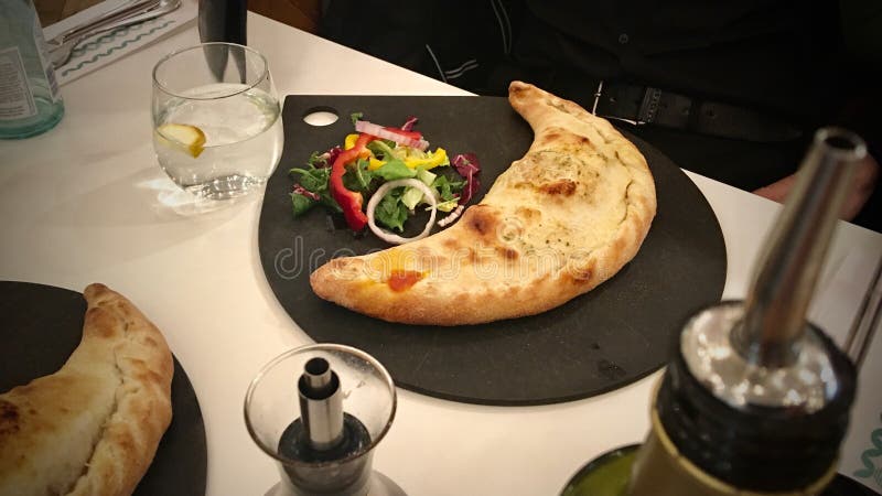 Big Dumpling on Black Plate Stock Photo - Image of dumpling, fast: 94758118