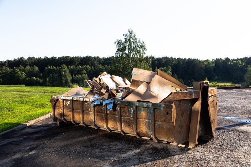 Garbage Container Full of Drywall Chunks Stock Photo - Image of gypsum ...