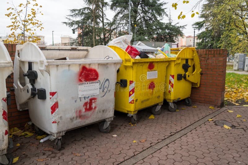 Dumpsters Full of Rubbish and Trash at Sin Ming Residential Estate in ...