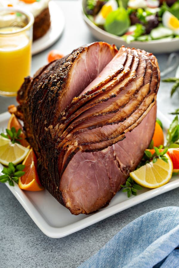 Big Easter brunch with ham stock photo. Image of food - 177672976