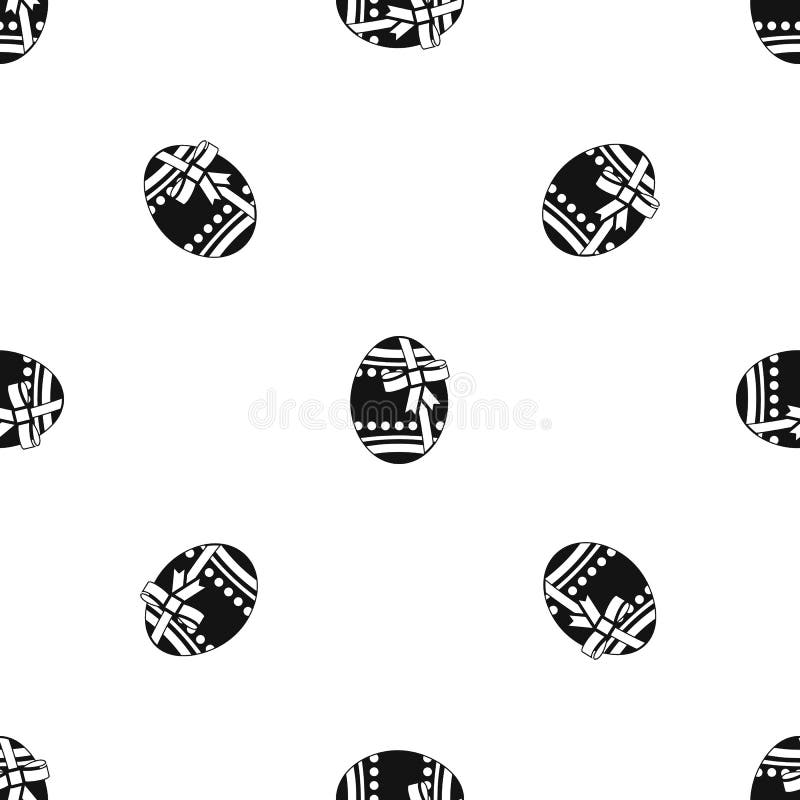 Big Easter Egg Pattern Seamless Black Stock Vector - Illustration of ...