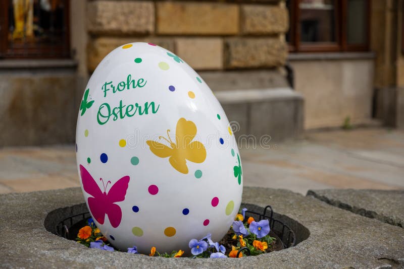 Big Easter Eggs Art Installations Stock Photo - Image of seasonal ...
