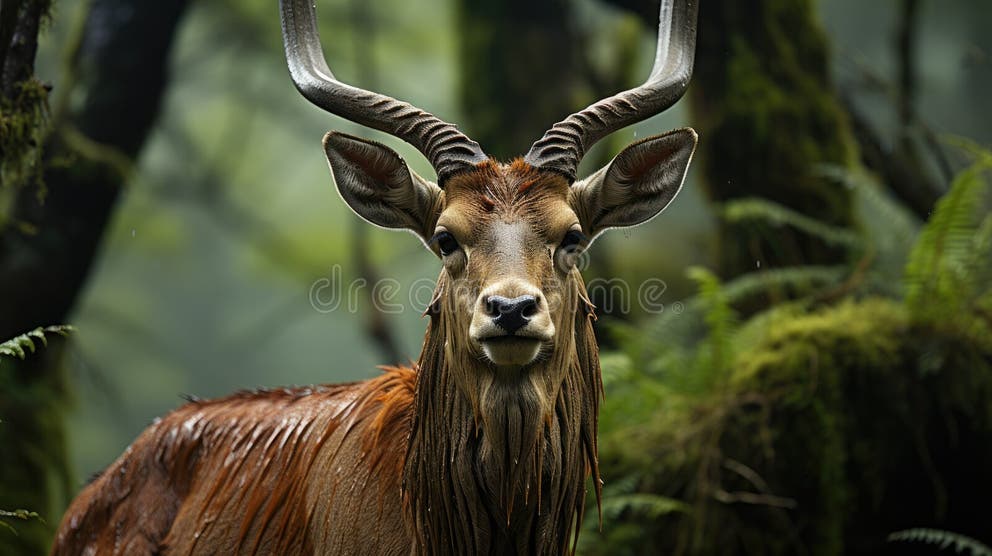 Big Eastern Bongo Antelope. Generative AI Stock Illustration ...