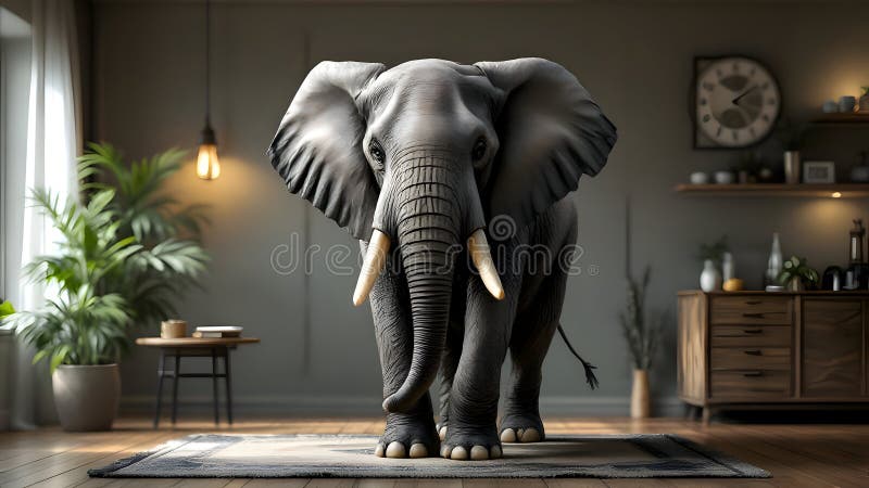 Big Elephant in the Room Abstract Concept Stock Illustration ...