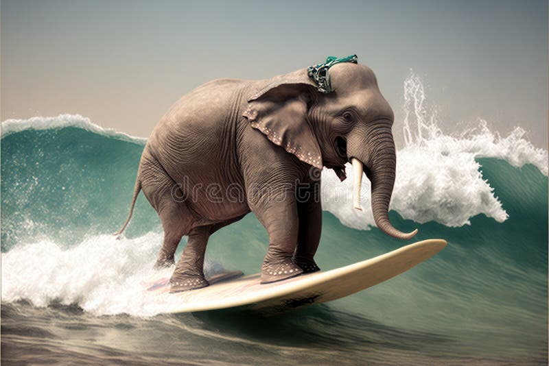 Surfing Elephant Stock Illustrations – 231 Surfing Elephant Stock ...
