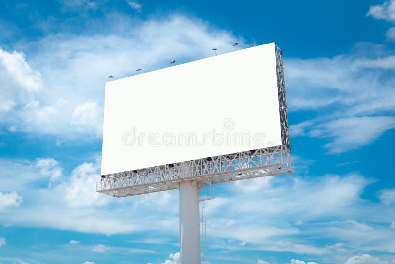 Big Empty Billboard with Blue Sky and Clouds Stock Photo - Image of ...