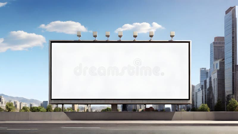 Big Empty Billboard in the City Stock Illustration - Illustration of ...