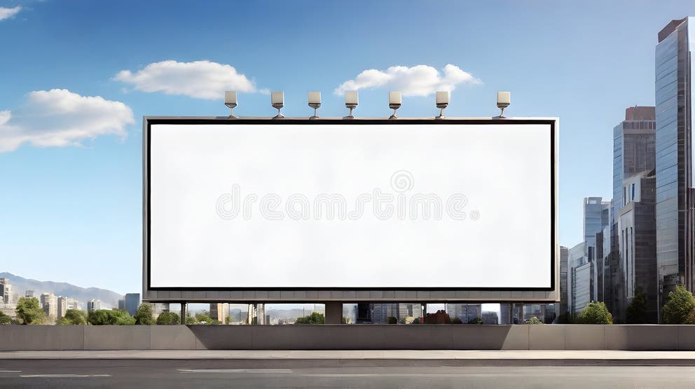 Big Empty Billboard in the City Stock Illustration - Illustration of ...