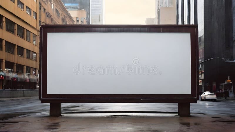 Big Empty Billboard in the City Stock Illustration - Illustration of ...