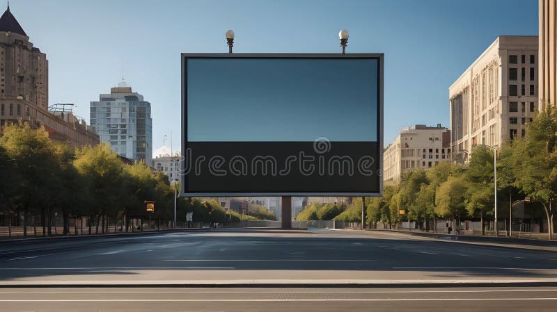 Big Empty Billboard in the City Stock Illustration - Illustration of ...