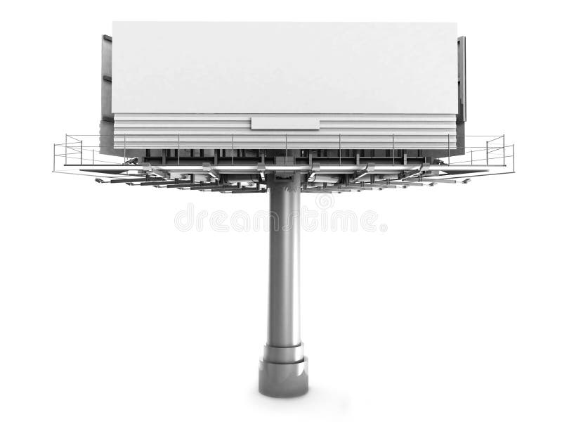 Big Empty Billboard Front View Stock Illustration - Illustration of ...