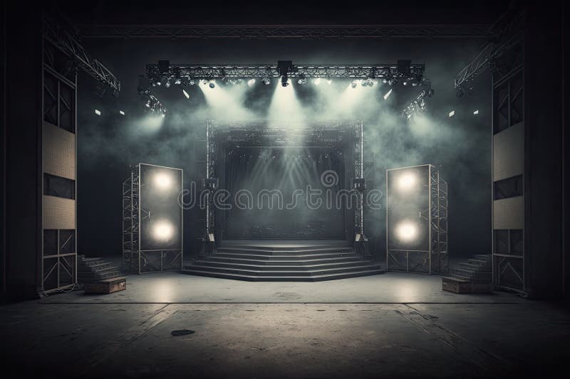 Empty concert stage stock illustration. Illustration of copy - 273453219