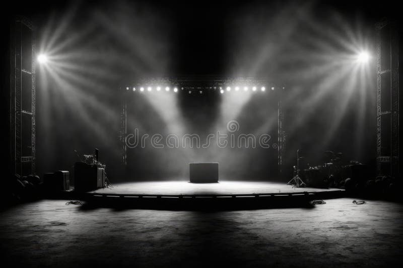 Empty concert stage stock illustration. Illustration of live - 273453222