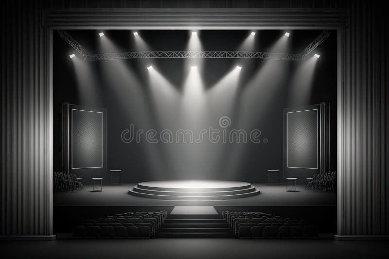 Empty concert stage stock illustration. Illustration of stage - 273453237