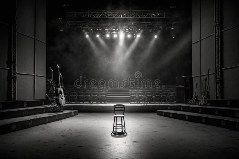 Empty concert stage stock illustration. Illustration of performance ...