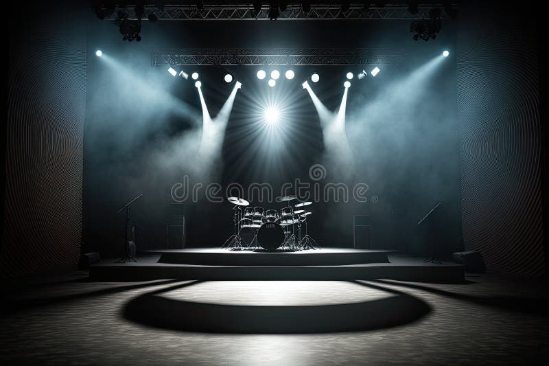 Empty concert stage stock illustration. Illustration of light - 273453256