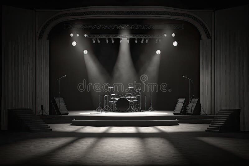 Empty concert stage stock illustration. Illustration of empty - 273453271