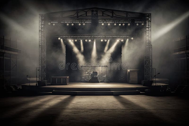 Empty concert stage stock illustration. Illustration of empty - 273453275