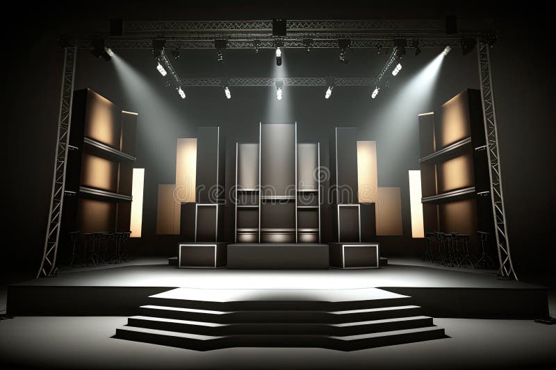 Empty concert stage stock illustration. Illustration of copy - 273453284