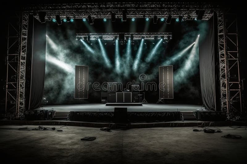 Empty concert stage stock illustration. Illustration of light - 273453296
