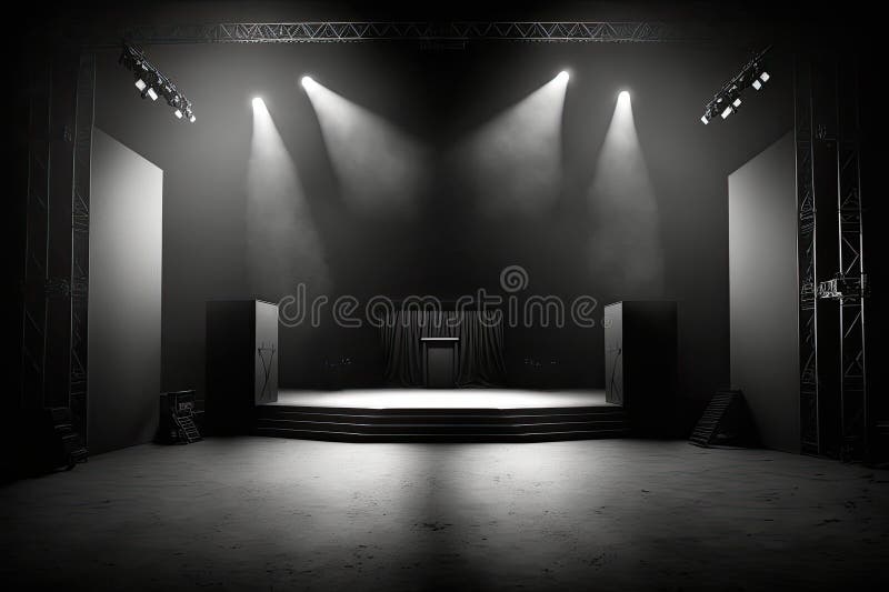 Empty concert stage stock illustration. Illustration of space - 273453300