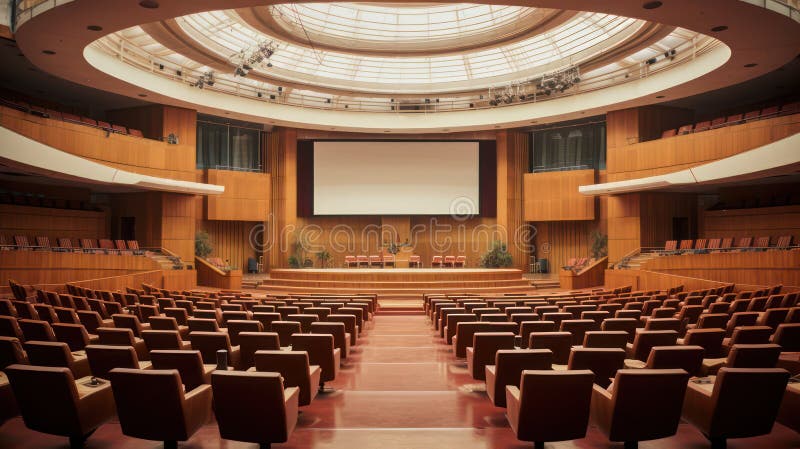 Big Empty Conference Hall Created with Generative AI. Lots of Chairs in ...
