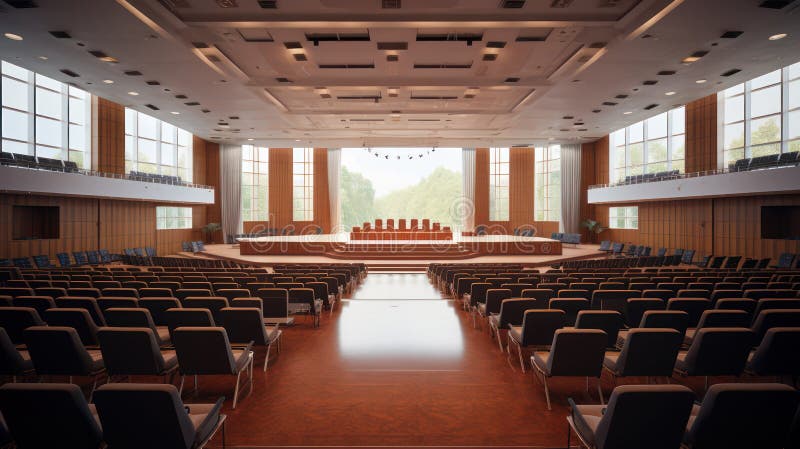 Big Empty Conference Hall Created with Generative AI. Lots of Chairs in ...