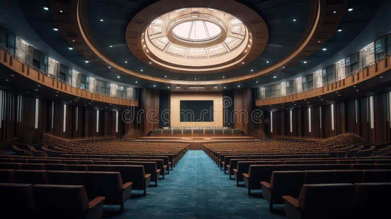 Big Empty Conference Hall Created with Generative AI. Lots of Chairs in ...