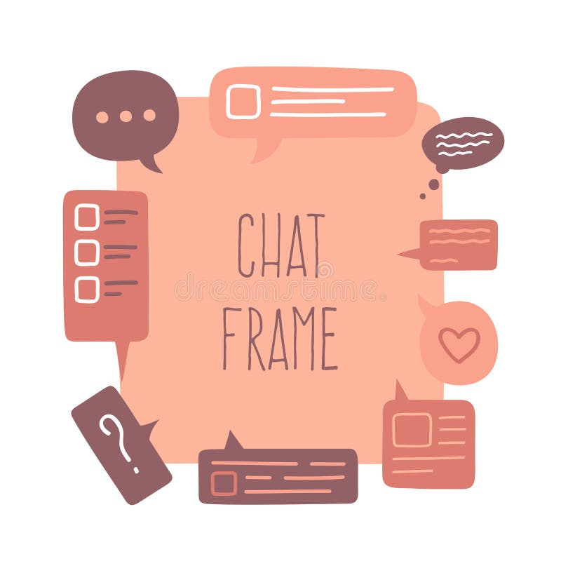 Big Empty Frame Area Made from Colorful Small Chat or Speech Bubbles ...