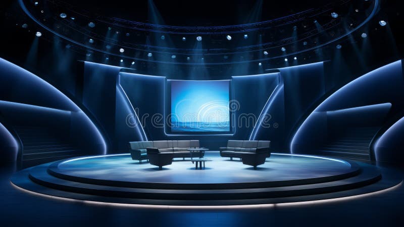 Tv Studio Empty Interview Stage Background Stock Photos - Free ...