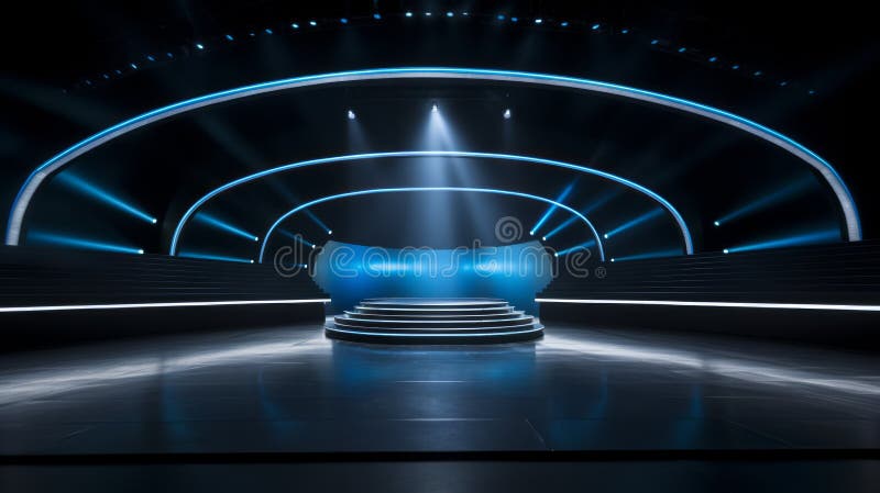 Big Empty Hall for Podcast, Interview or Public TV Show. Neural Network ...