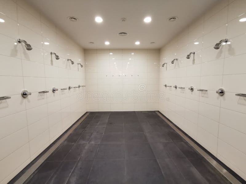 Big Empty Modern Shower Room Stock Photo - Image of hygiene, room ...