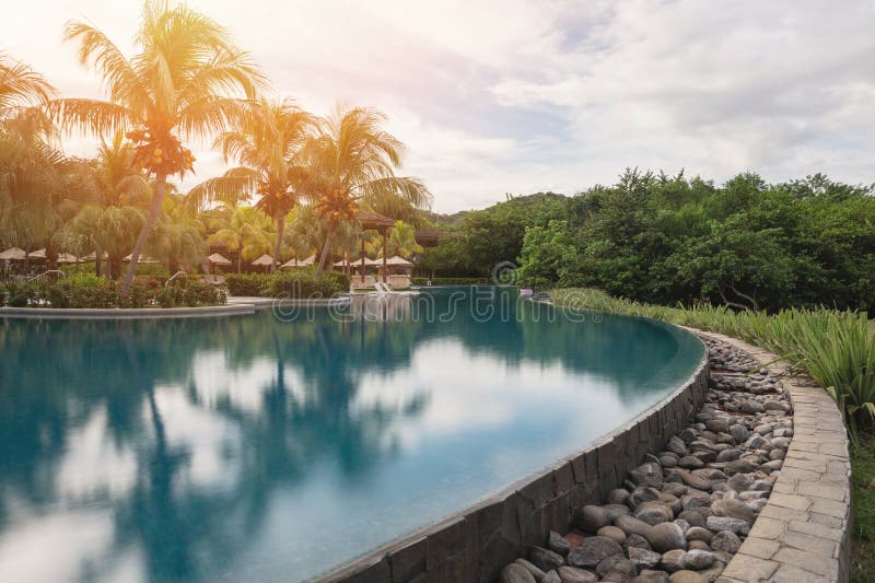 Big Empty Pool with Still Water Stock Image - Image of relaxation ...