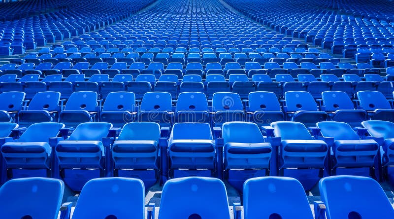 Big Empty Stadium Full of Blue Seats Stock Illustration - Illustration ...