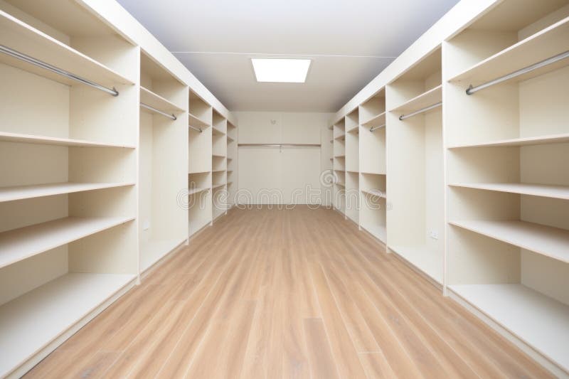 Big empty walk-in wardrobe stock illustration. Illustration of wardrobe ...