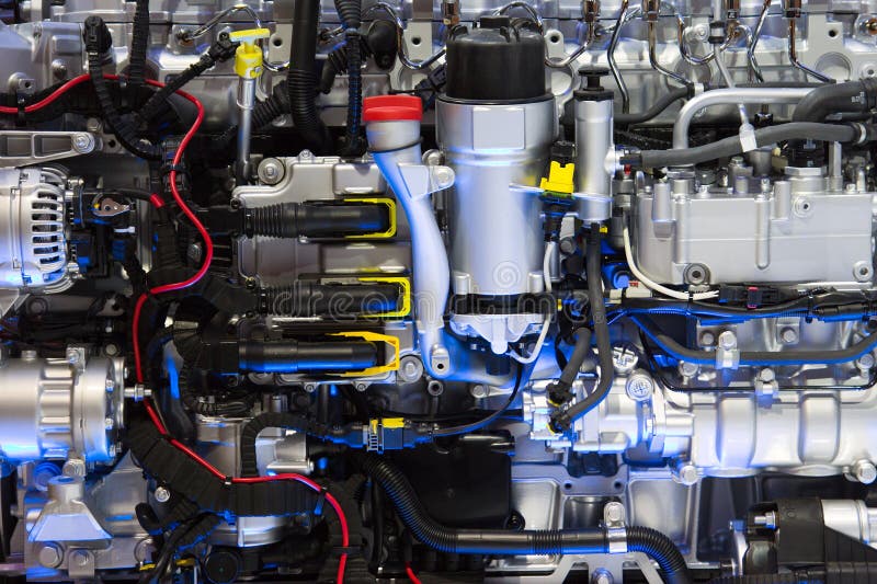 Big engine stock photo. Image of detail, neon, auto, chrome - 26805046