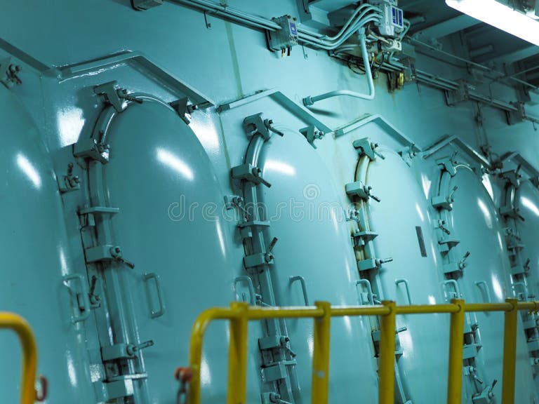 Big Engine Propeller Inside a Merchant Vessel Stock Photo - Image of ...