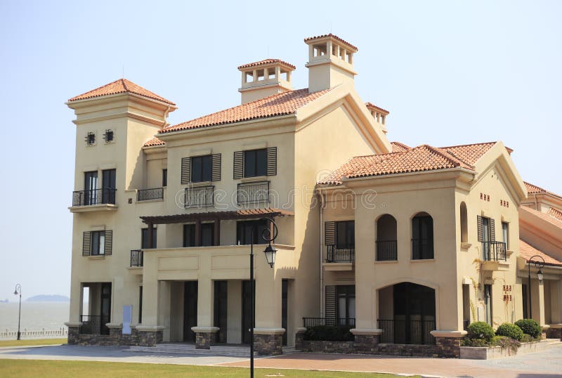 European Style Patio or Cafe Terrace Beautifully Decorated with Flowers ...